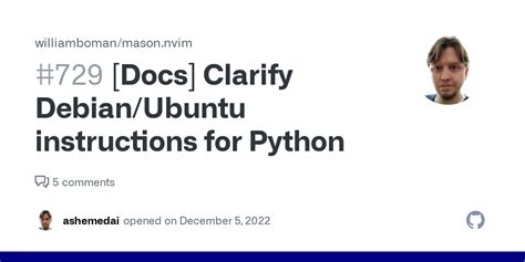 Docs Clarify Debianubuntu Instructions For Python · Issue 729
