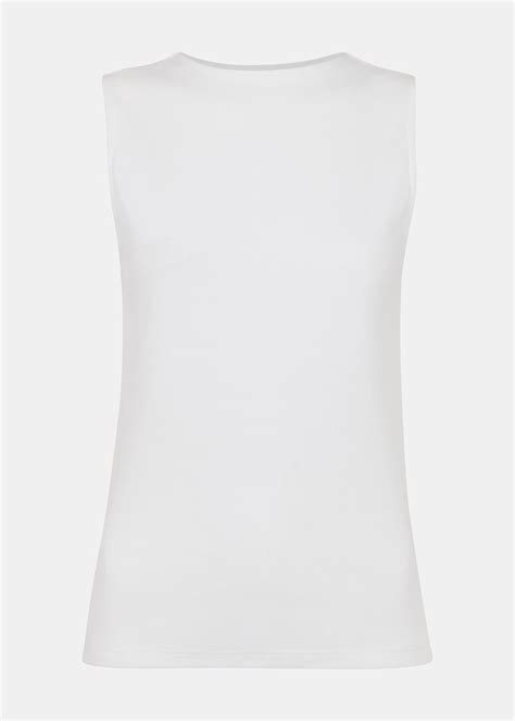 White High Neck Rib Detail Tee Whistles Whistles Uk