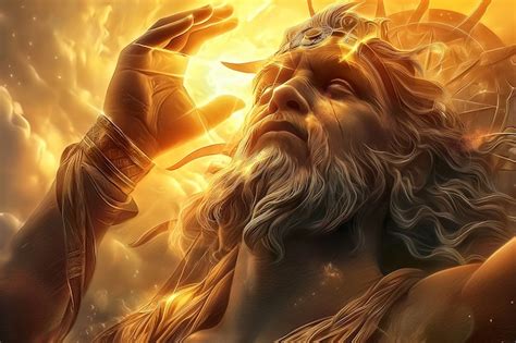 Scène Fantastique Représentant Le Dieu Du Soleil Photo Gratuite
