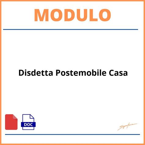 Modulo Disdetta Postemobile Casa