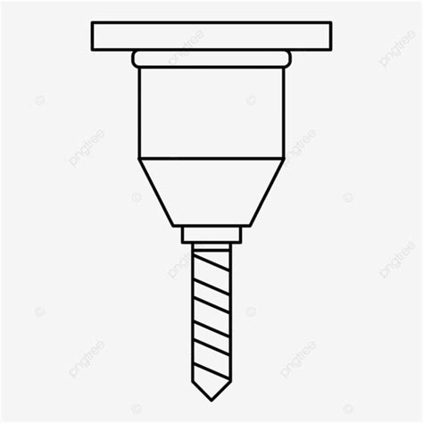Drill Bits Vector Hd Png Images Drill Bit Icon In Outline Style