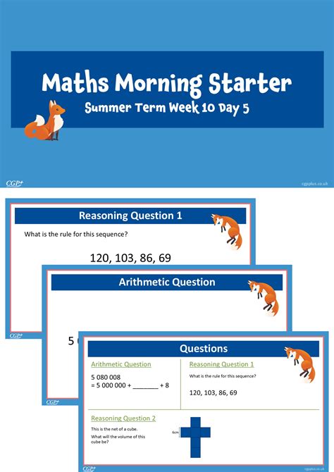Maths Sats Morning Starter — Summer Term Week 10 Day 5 Year 6 Cgp Plus