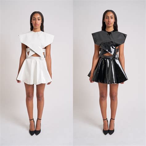 Uniform Circle Skirt In Reversible Black And White