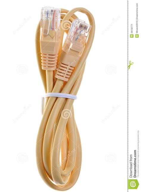 Yellow Internet Network Patch Cord Stock Image Image Of Data Close