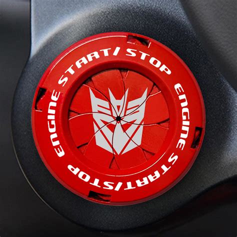 Tybasthe Rotary Push Start Button Cover Decepticon Car Accessories