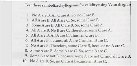 Test These Symbolized Syllogisms For Validity Using
