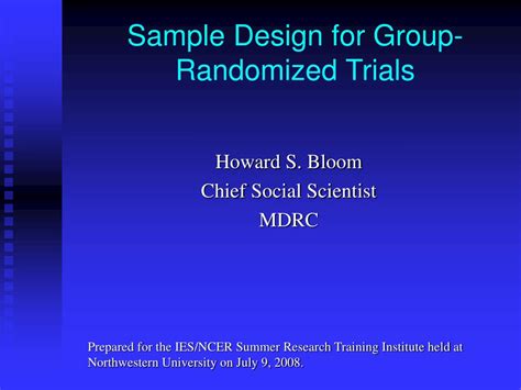 ppt sample design for group randomized trials powerpoint presentation