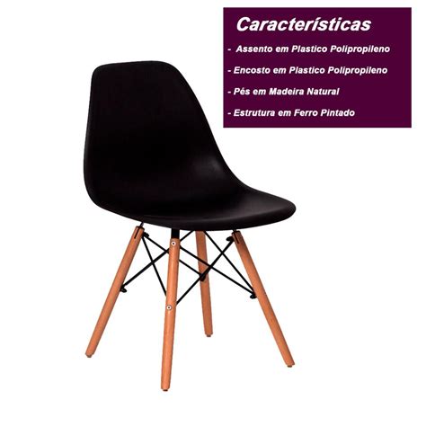 Cadeira Charles Eames Eiffel Preto
