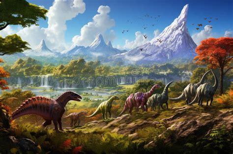 Evolutionary Landscapes Fossilized Action Amidst Lush Diversity Stock