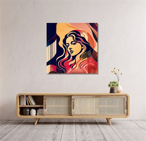 Abstract Woman Face Painting Femme Fatale Art Female Face Abstract