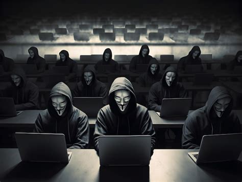 Premium Ai Image Hackers With Hoodies Hacker Group Organization Or