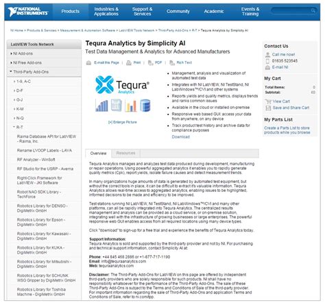 Now Available Through The Labview Tools Network Tequra Analytics