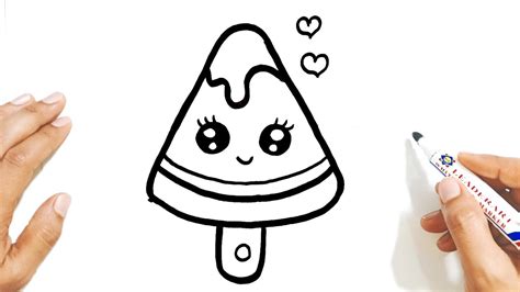 كيف ترسم ايس كريم بطيخ كيوت خطوة بخطوة رسم سهل تعليم الرسم Cute