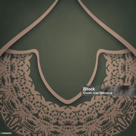 Kartu Ucapan Warna Hijau Dengan Ornamen Coklat Abstrak Untuk Ucapan