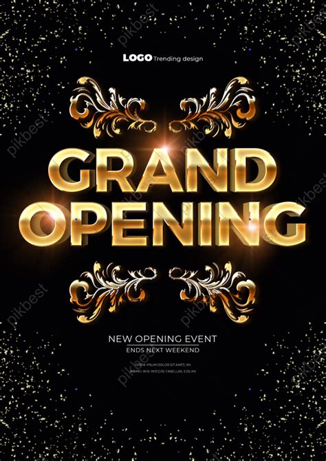 Stylish Golden Grand Opening Flyer Psd Free Download Pikbest