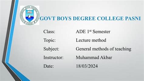 Lecture Method In Nursing Education Ppt