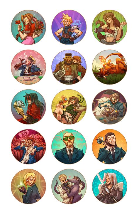 Ff7 Button Set Redesign By Neomonki On Deviantart