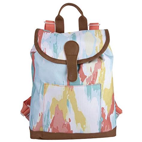 Emma Chloe Reinforced Bottom Top Loading Backpack Canvas Mini Bucket