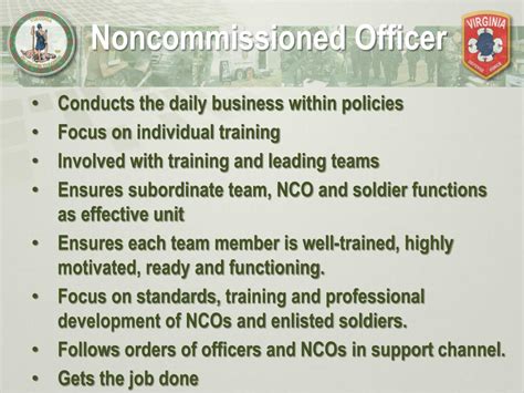 Ppt Duties Responsibilities And Authority Of The Nco Powerpoint