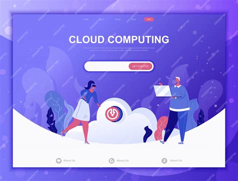 Premium Vector Cloud Computing Flat Concept Landing Page Web Template
