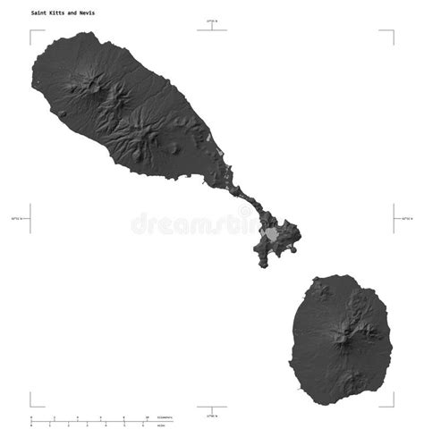 Saint Kitts And Nevis Shape On White Bilevel Stock Illustration