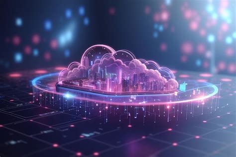 Premium Ai Image Future In The Clouds A Digital Informational