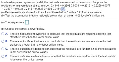 solved in a least squares regression model the residuals