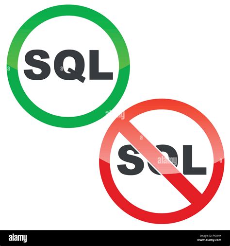SQL Permission Signs Set Stock Photo Alamy