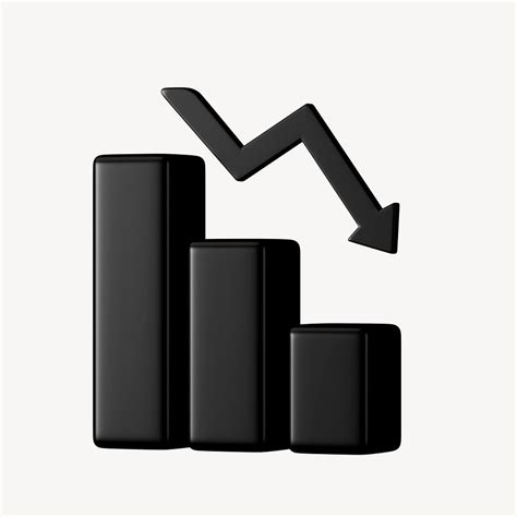 Black negative bar graph 3D | Premium PSD - rawpixel