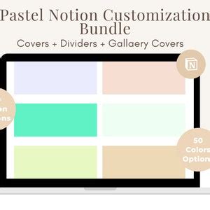 Pastel Notion Customization Bundle With Notion Covers Notion Etsy
