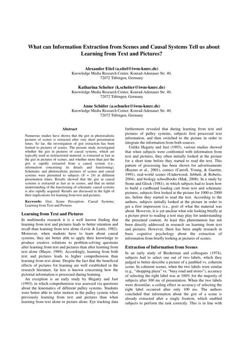 Pdf What Can Information Extraction From Scenes And Causal Systems