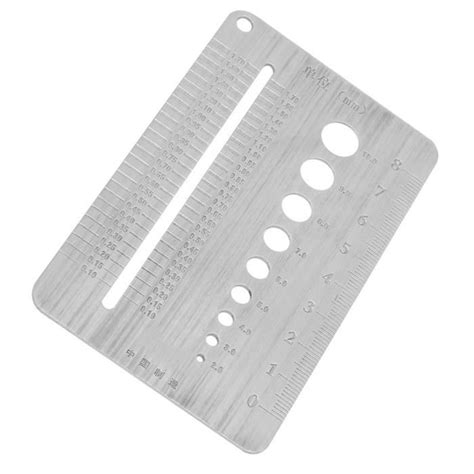 Qiilu jauge de mesure de diamètre de vis Outil de règle de mesure de diamètre de boulon de