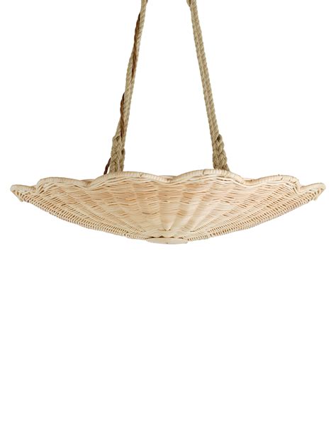 The Rattan Scallop Hanging Light Large With Rope Soane Britain