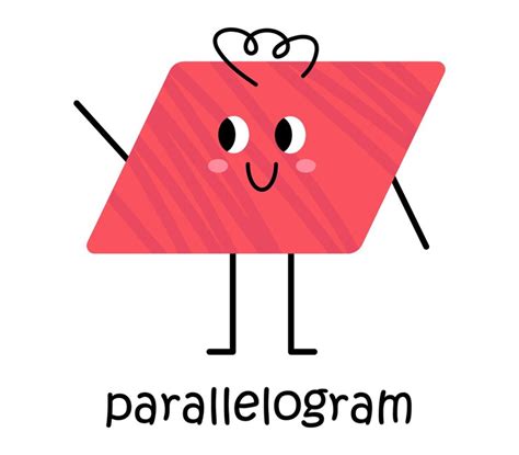 Premium Vector Vector Red Parallelogram Character Cute Geometric