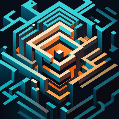 premium vector maze technology vector illustration