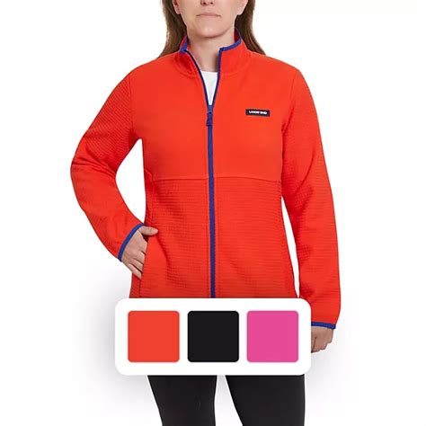 Lands End Ladies Grid Fleece Zip Up Jacket Sams Club