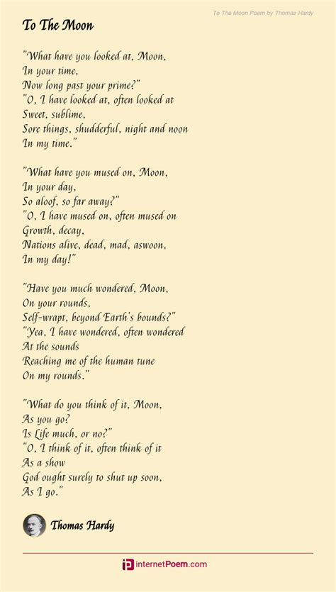 To The Moon Poem By Thomas Hardy
