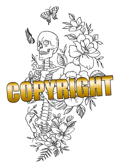 Beautiful Sensual And Feminine Skull And Skeleton Body Tattoo Design