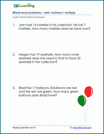 Grade Mixed Add Subtract Multiply Word Problem Worksheets Worksheets Library