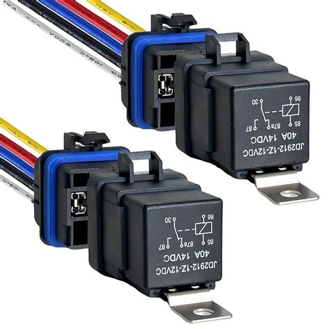 Paquete De 2 Relés Y Arnés Impermeables 40a 14v Cc Relé Spdt De 5