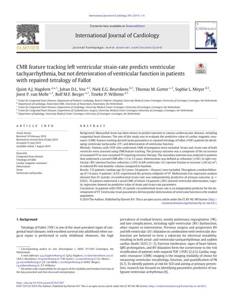 pdf cmr feature tracking left ventricular strain rate predicts