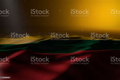 귀여운 노동의 날 깃발 3d 그림 콘텐츠에 대 한 부드러운 초점과 여유 공간 노란색 배경에 누워 리투아니아 국기의 어두운 사진 3차원 형태에 대한 스톡 사진 및 기타 이미지