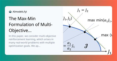 The Max Min Formulation Of Multi Objective Reinforcement Learning From Theory To A Model Free