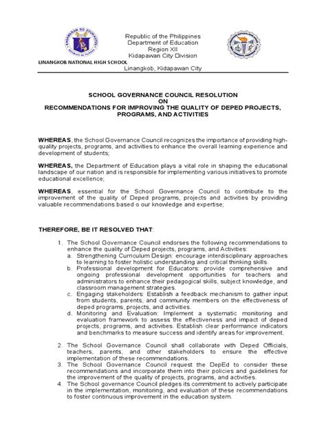 Resolution For Improving Sip1 Pdf Governance Evaluation