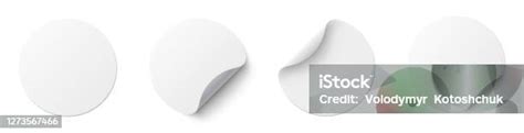 현실적인 세트 흰색 둥근 종이 접착제 스티커 곡선 모서리와 그림자 모형 흰색 배경에 흰색 둥근 스티커 스톡 벡터 스티커에 대한 스톡 벡터 아트 및 기타 이미지 Istock