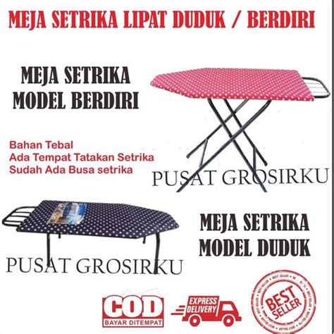 Jual 9t Alas Setrika Berdiri Dan Duduk Meja Setrika Lipat Besi Seaguna Duduk Kardus