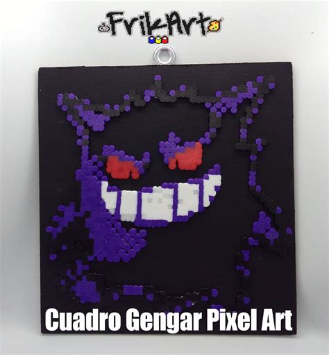 Gengar Pixel Art En Cuadro Pixel Art Cuadros Perler Beads