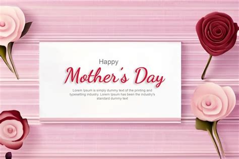 Premium PSD Happy Mothers Day Floral Wishes Banner