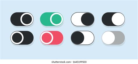Set Power On Off Switch Slider Stock Vector Royalty Free Shutterstock
