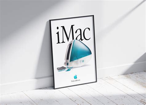 Vintage Bondi Blue Imac G3 Ad Poster Collectible Apple Print Digital
